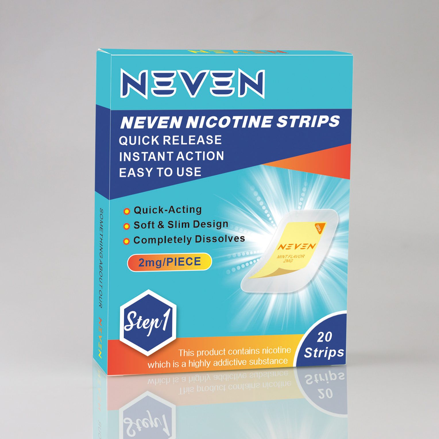 NEVEN Nicotine Strips 2MG Mint and Apple Flavor Quit Smoking